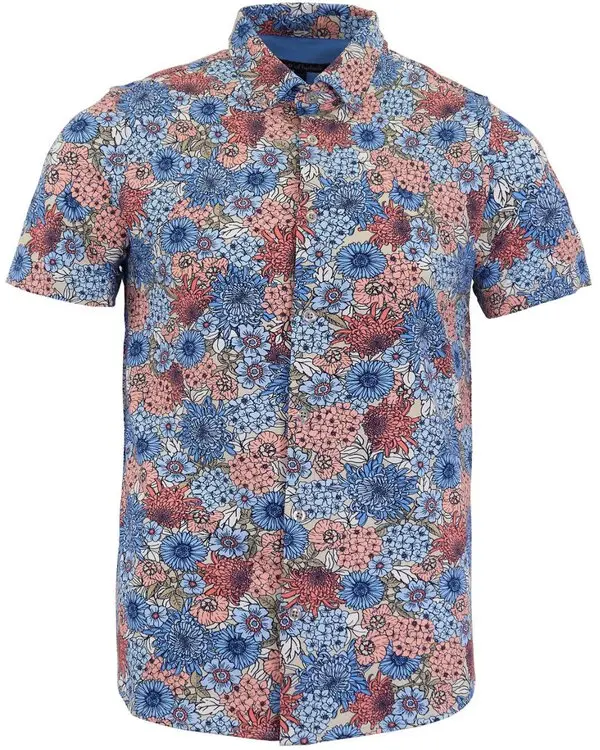 LORDS OF HARLECH Todd Garden Party Knit Shirt - Pink