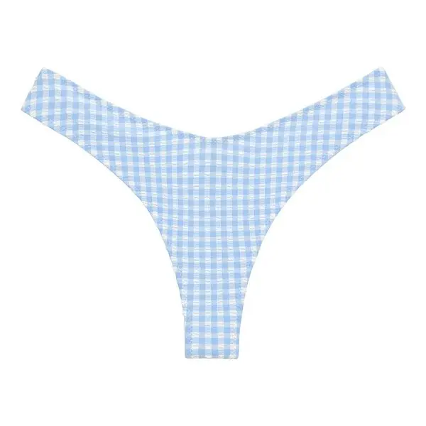 MONTCE Peri Micro Gingham Lulu Bikini Bottom - Blue