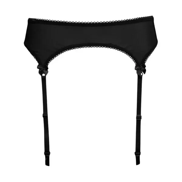 THE COOLGIRL NYC Jane Garter Belt In Mesh - Black