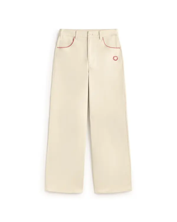 THINKING MU Hedda Hand Embroidered Wide Leg Pants