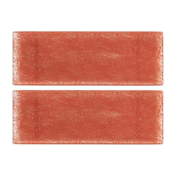 Turgla Home Glass Dinnerware Rectangular Glass Platter, Set Of Two