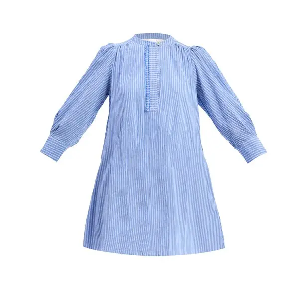REISTOR Oversized Striped Tunic Shirt Dress With Belt