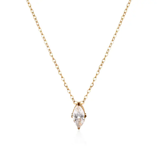 EVER JEWELLERY Skyline Waterproof Crystal Pendant Necklace - Gold