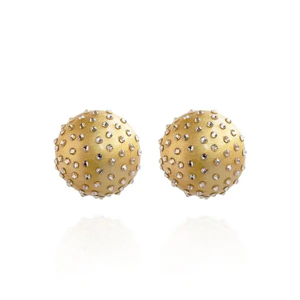 SAULE LABEL Gaia Midi Jet Stud Earrings - Gold/yellow