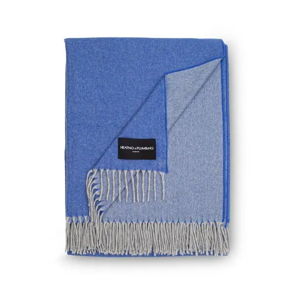 HEATING & PLUMBING LONDON Love Stories Cashmere Blanket Cobalt - Blue