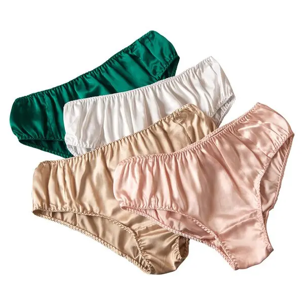 SOFT STROKES SILK Pure Mulberry Silk Bikini Panties - Purple