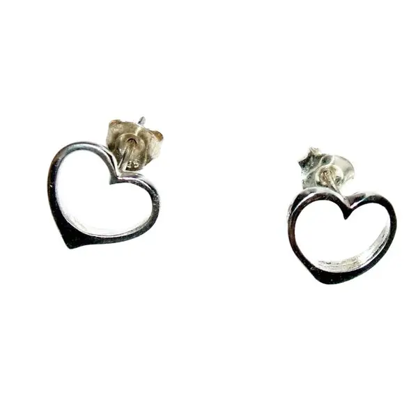 TG-JEWELLERY BY TAMARA GERVASIO Heart Sterling Stud Earrings - Silver