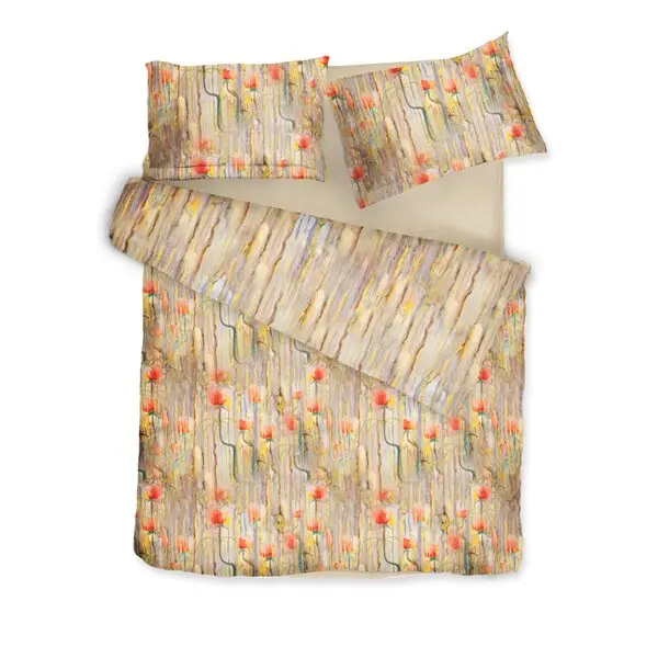 DECOFLUX HOME Neutrals / Sateen Bed Linen Set Poppy - Red