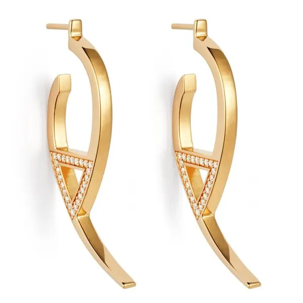 TOOLALLY Flick Vermeil & Cubic Zirconia Earrings - Gold