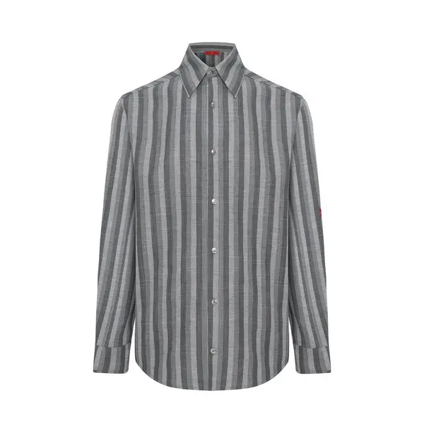 PCFG Linen & Cotton Blend Checked Woven Shirt