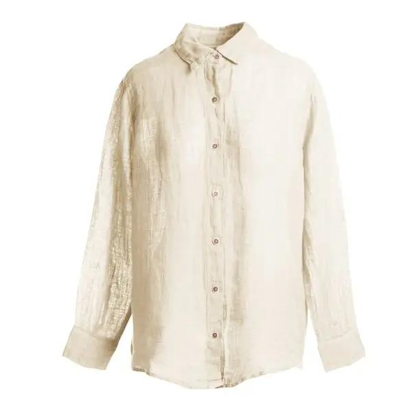 Haris Cotton Linen Gauze Shirt - Beige