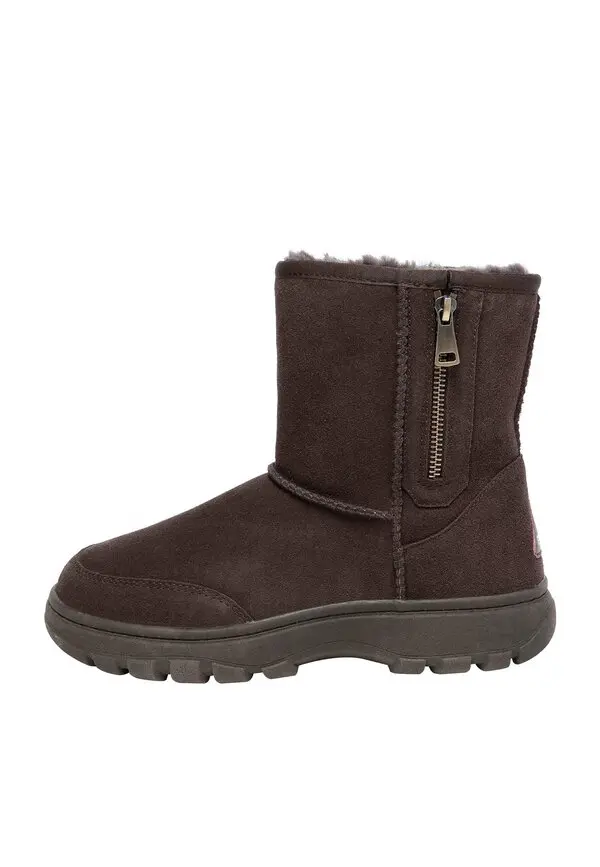 EVERAU AUSTRALIA Starling Zipper Short Boots - Brown