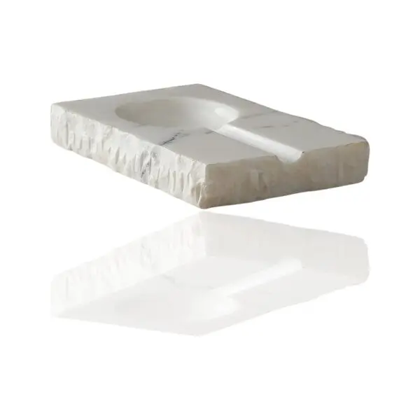 MARLETH Handmade Marble Cigar Ashtray - White