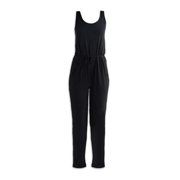 REISTOR Relaxed Drawstring Jumpsuit - Black