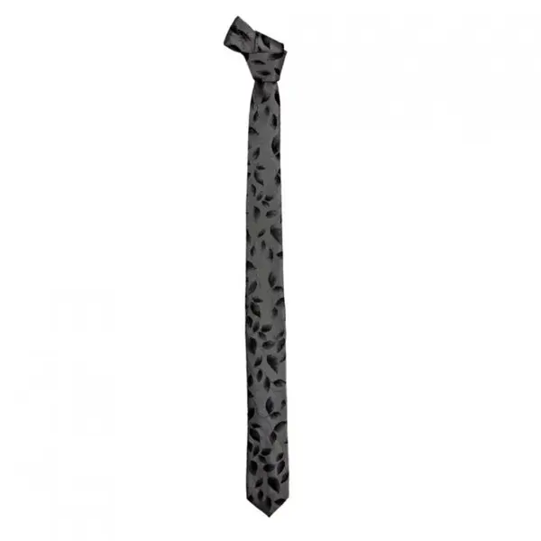 DAVID WEJ Leaf Jacquard Tie - Grey