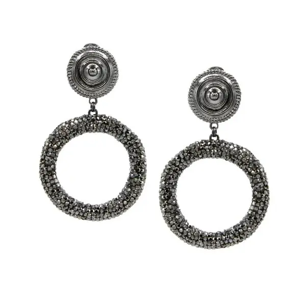 JAREDJAMIN Jared Jamin Dolly Pave Clip-on Earrings - Grey