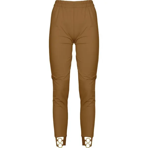 ANTONINIAS Sistine Track Pants With Golden Ring Details - Brown