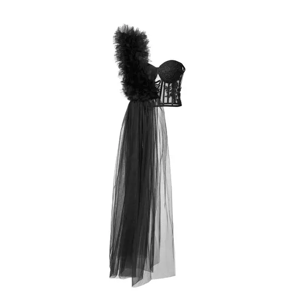 LIA ARAM Hand-embroidered Deconstructed Corset