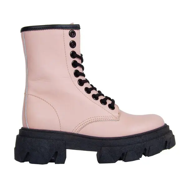 URBNKICKS Lace Up Combat Boots - Pink