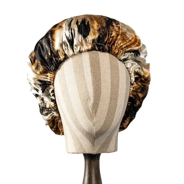 SOFT STROKES SILK Pure Mulberry Silk Double Layer Bonnet - Brown