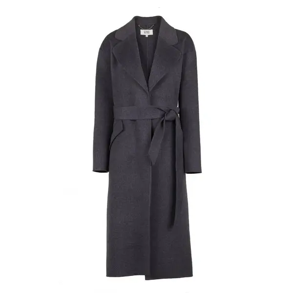 GUARDS LONDON Kelly Belted Wool Cashmere Long Coat - Grey