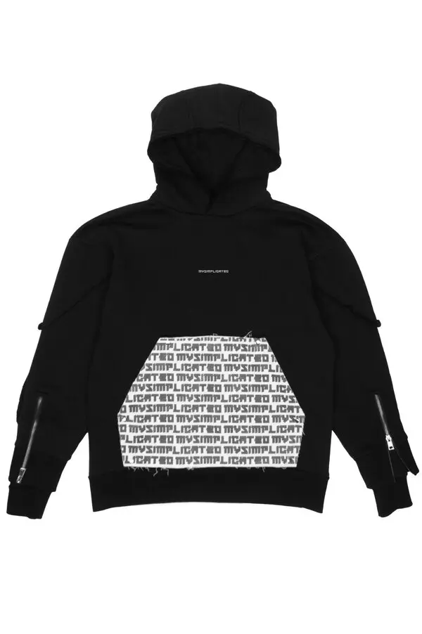 MYSIMPLICATED Oversized Cotton Hoodie With Interchangeable Patches
