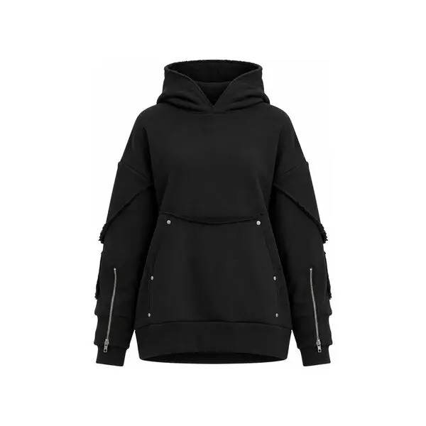 MYSIMPLICATED Oversized Cotton Hoodie With Interchangeable Patches