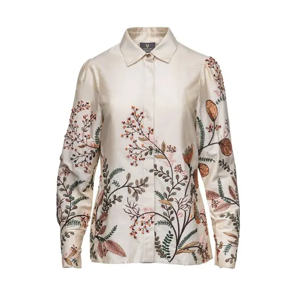 VASILIKI ATELIER Behati Hand Embroidered Classic Shirt