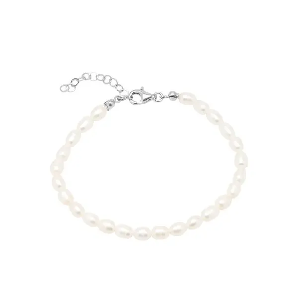 SPERO LONDON Pearl Strand Bracelet - White/silver