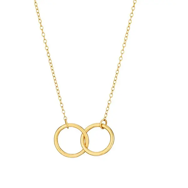 POSH TOTTY DESIGNS Medium Double Hoop Necklace - Gold