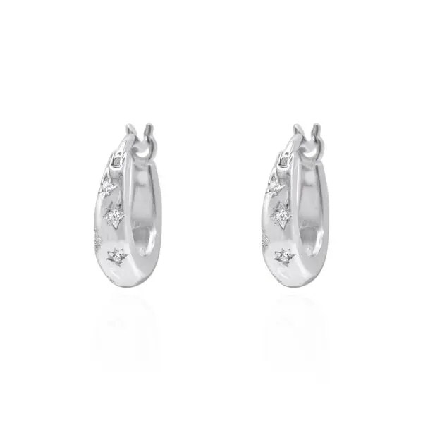 LUNA CHARLES Esti Star Hoop Earrings In 18k Vermeil - Silver