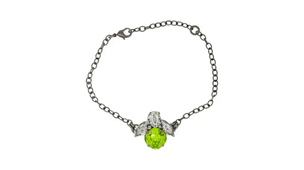 VICKISARGE The Bee Platinum Bracelet - Green