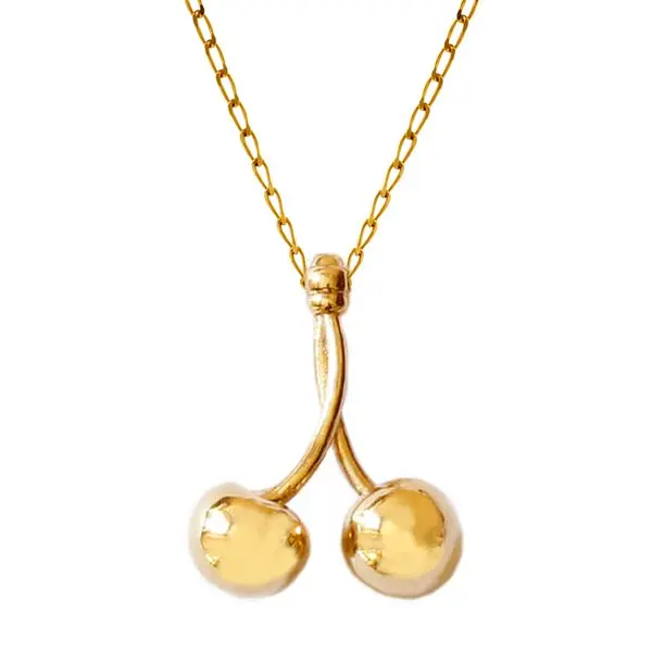 LEE RENEE Cherry Pendant Necklace - Gold