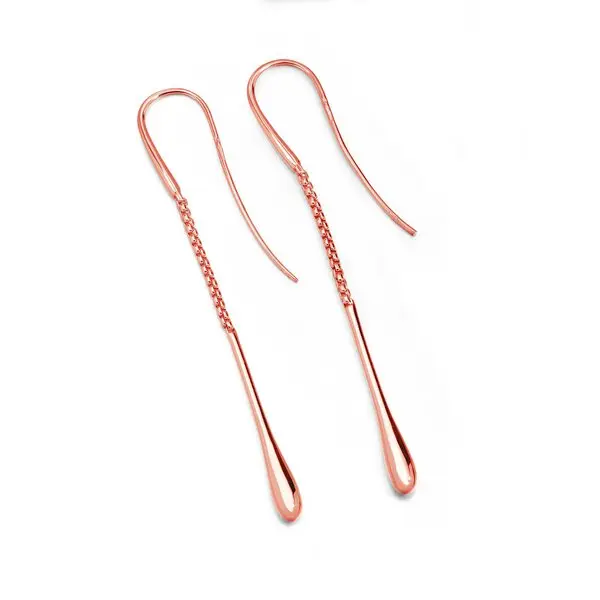 LUCY QUARTERMAINE Drop Collection Vermeil Drop Earrings - Rose Gold