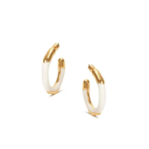 RETRO CHIC Time Ripples Earrings - White/gold