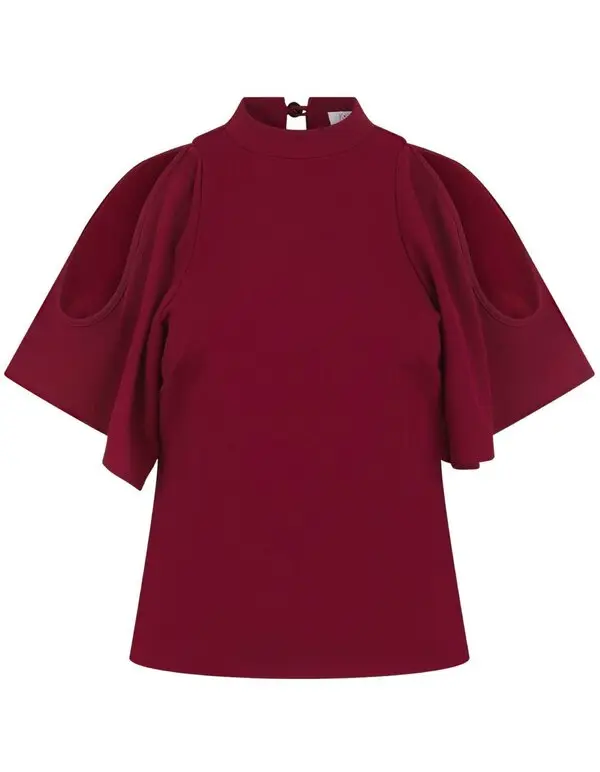 K-WIN LONDON Butterfly Sleeve Cold-shoulder Top