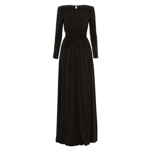 NISSA Rhinestone-embellished Jersey Maxi Dress