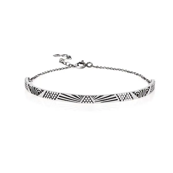 LEE RENEE Patterned Bar Bracelet - Silver