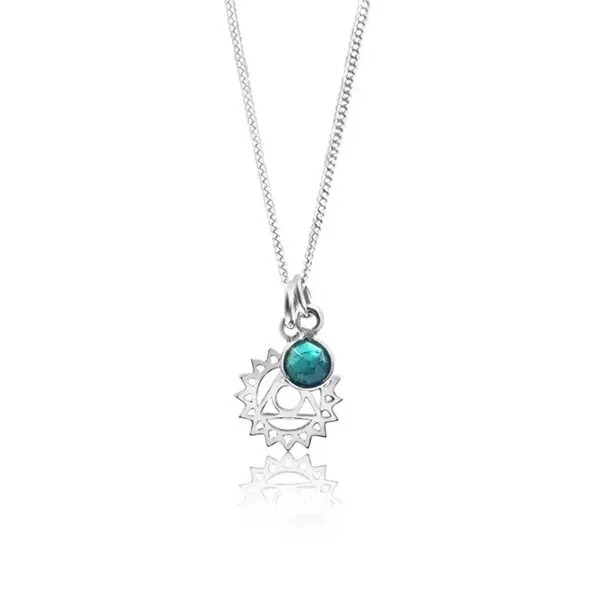THE JEWELLERY STORE LONDON Sterling Silver Throat Chakra Charm Necklace - Blue/silver
