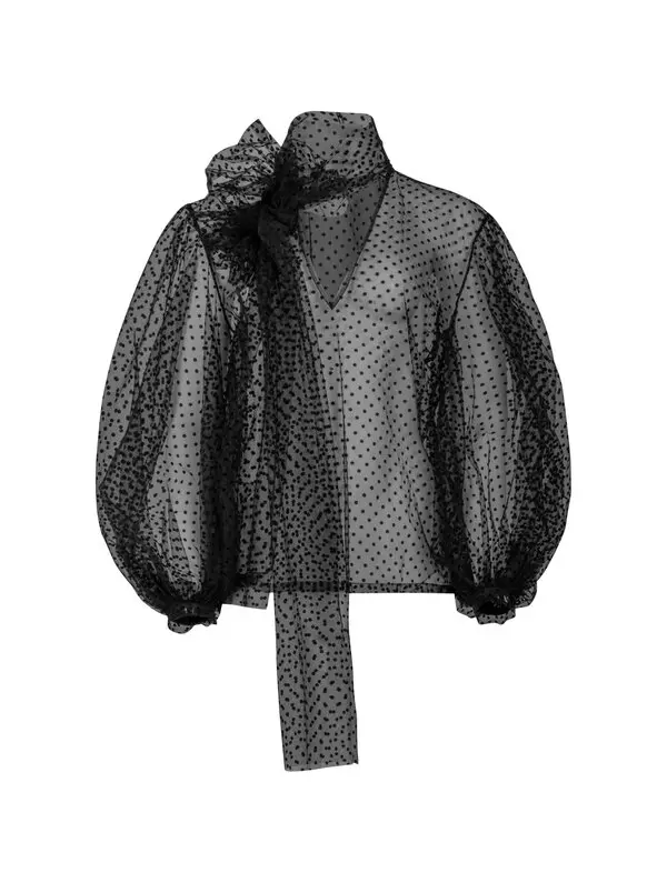 HELENE GALWAS Jessy Polka-dot Tulle Blouse