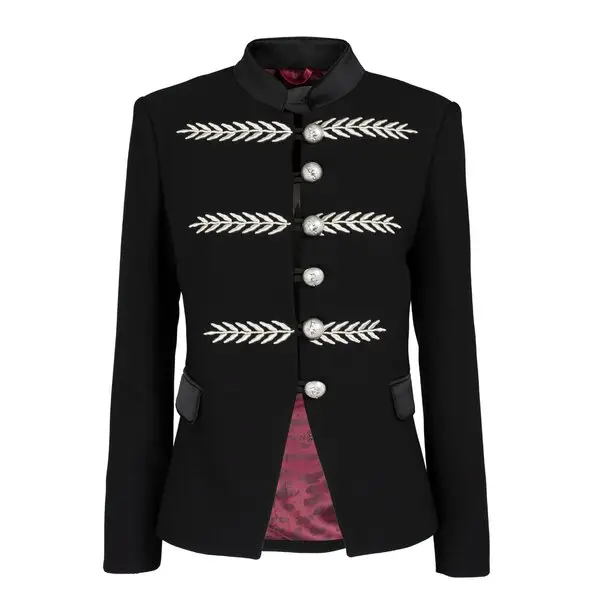 THE EXTREME COLLECTION Blazer With Silver Embroidered Accents - Black/silver