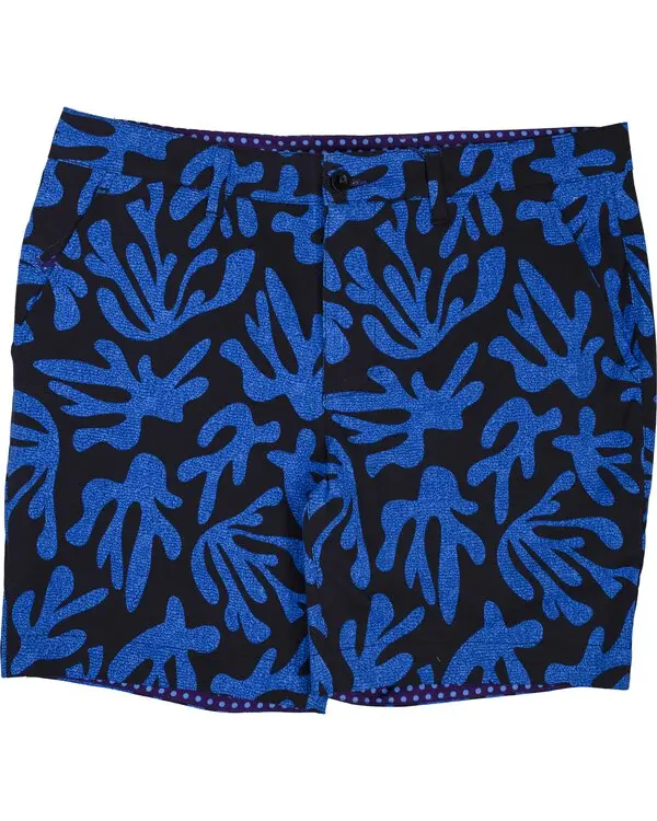 LORDS OF HARLECH Printed Flat Front Shorts - Blue