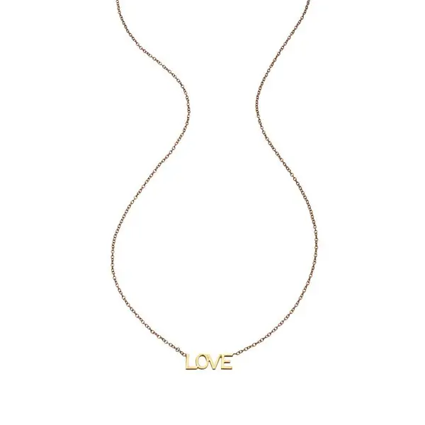 HEATHER HAWKINS Fourteen Karat Yellow Love Necklace - Gold