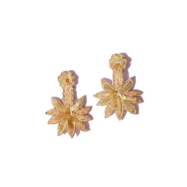 SIMITRI Golden Palms Drop Earrings - Gold