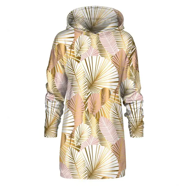 ALOHA FROM DEER Golden Laurels Printed Hoodie Dress - Gold/rose Gold