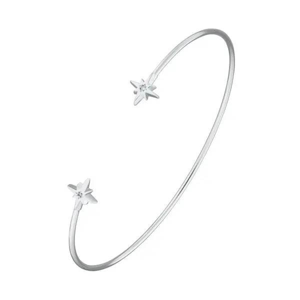 SCREAM PRETTY Starburst Open Bangle - Silver