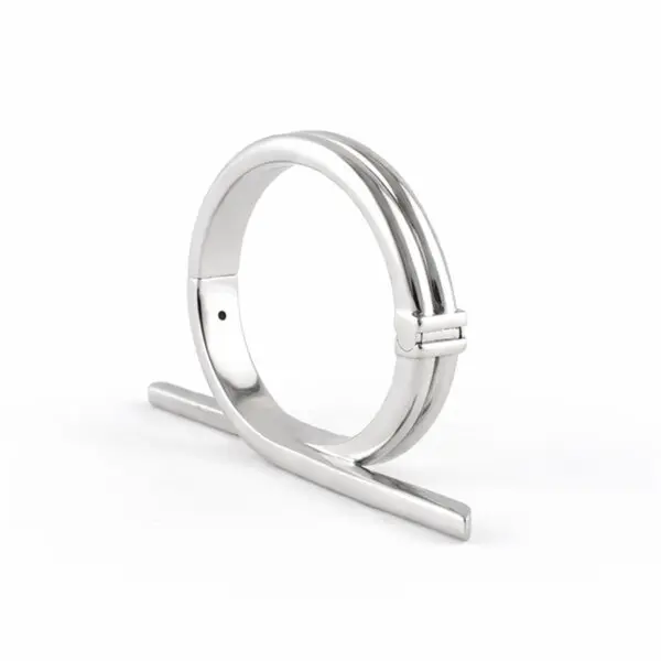 BORN IN EXILE Barbwire Brass Bangle - Silver