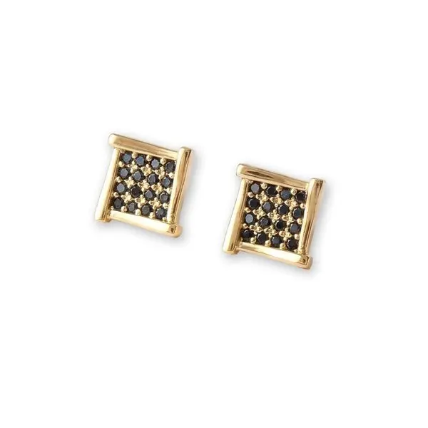 CLASSICHARMS Atlas Onyx Stud Earrings - Black/gold
