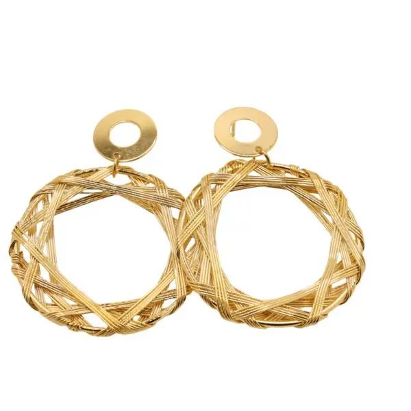 NART NATURE MAKING ART The Wheel Wire Earrings - Gold