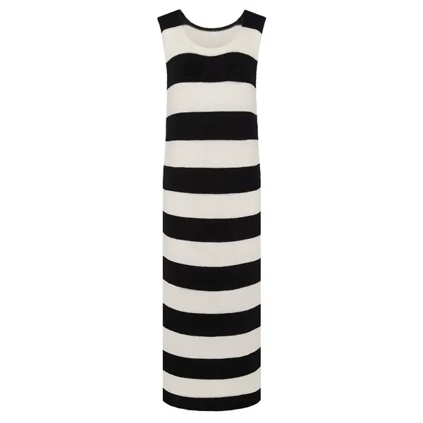 INGMARSON Striped Slit Knit Dress
